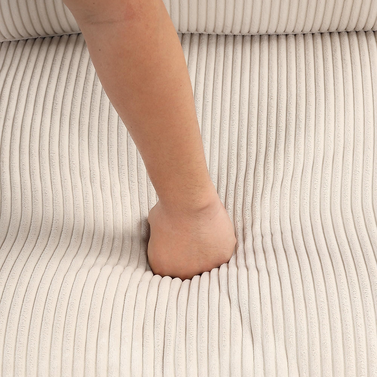 HanStrong Modular Sectional Sofa Couch Convertible L Shaped Corner Sofa Upholstered Couch with Ottoman for Living Room Apartment Office, Beige