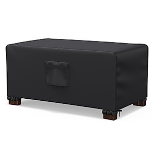 Mrrihand Patio Coffee Table Cover, Patio Furniture Covers for Coffe Table, Waterproof Rectangular Outdoor Small Side Table Cover with with Air Vent and Handles-36×22×18 inch