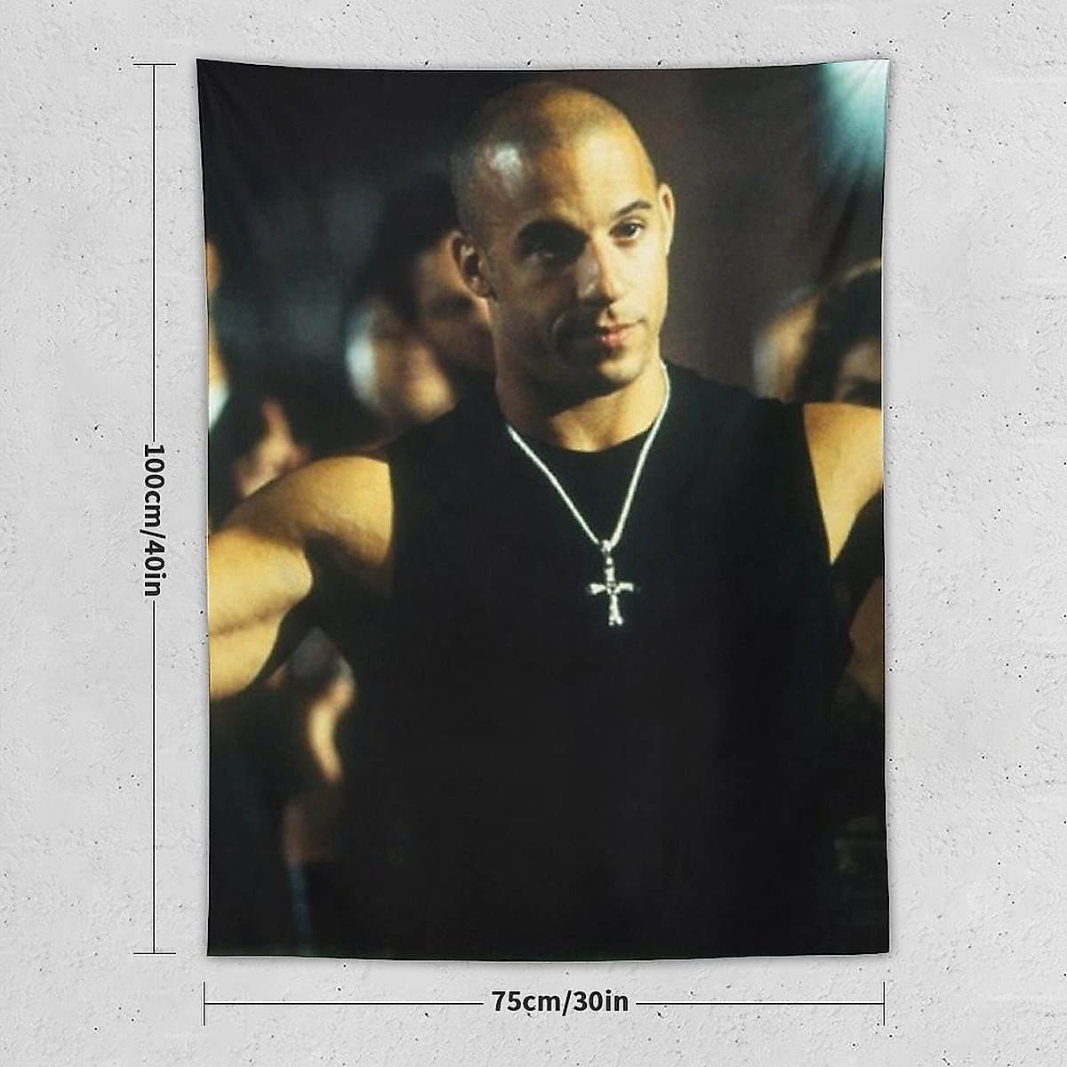 Vin Diesel Tapestry The Fast And The Furious Stars Polyester Tapestry Wall Art Print Gift Picture Painting Tapestries Artwork Bedroom Home Decor 30"x40"