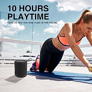 MEGATEK Portable Bluetooth Speaker, Loud HD Sound and Well-Defined Bass, IPX5 Waterproof, up to 10 Hours of Play, Aux Input, Wireless Speaker with Clip for Home, Outdoor and Travel (Black)