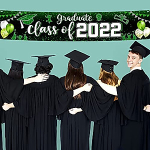 Class of 2022 Banner Decoration-Graduation Party Supplies,Large Congrats Grade Yard Sign Banner for 2022 Graduation Party Decoration (Green)