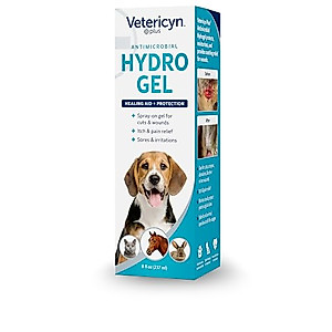 Vetericyn Plus Dog Wound Care Hydrogel Spray | Healing Aid and Wound Protectant, Sprayable Gel to Relieve Dog Itchy Skin, Safe for All Animals. 8 Ounces