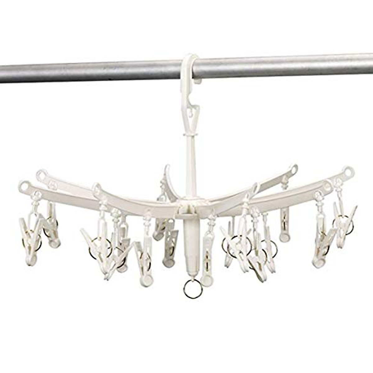 DurReus Foldable Clip Drip Laundry Hanger Portable Plastic Hanging Dryer with 20 Clips for Drying Cloth Diapers,Baby Clothes,Bras,Underwear,Hat,Gloves,Socks