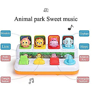 YMDLY Toys Animal Park Interactive Pop Up Music Toy,Up- Early Education Activity Center Toy, Ages 7 8 9 10 11 12 Months and up Infant Toddlers Toys.