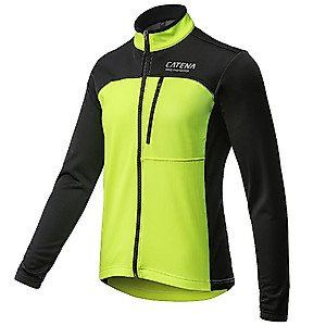M MYSENLAN CATENA Women Cycling Winter Biking Jacket,Thermal Fleece Bike Running Outwear Windproof Waterproof Warm UP Coat,Yellow