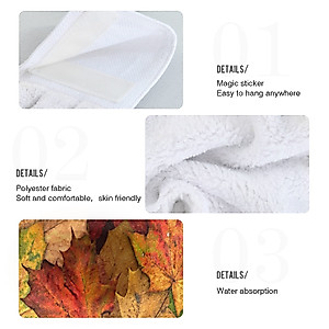 Autumn Maple Leaves Hanging Kitchen Towel Fall Leaf Tree Dish Cloth Tie Towels Set of 2 Hand Towel Tea Bar Dry Towel Absorbent Fast Drying for Bathroom Laundry Room Decor