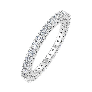 1 Carat Diamond Eternity Wedding Band in 14K White Gold (Ring Size 7.5)