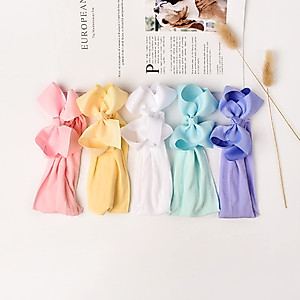 22 PCS Baby Girls Headbands Grosgrain Ribbon Big Hair Bows Elastic Soft Nylon Hairbands Accessories for Newborn Infant Toddler Kids Handmade