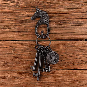 BRASSTAR Cast Iron Horse Head Single Wall Coat Hook Hanging for Coats, Bags, Hats, Towels, Keys, Rustic Retro Home Decorative Gift TQGJPT269