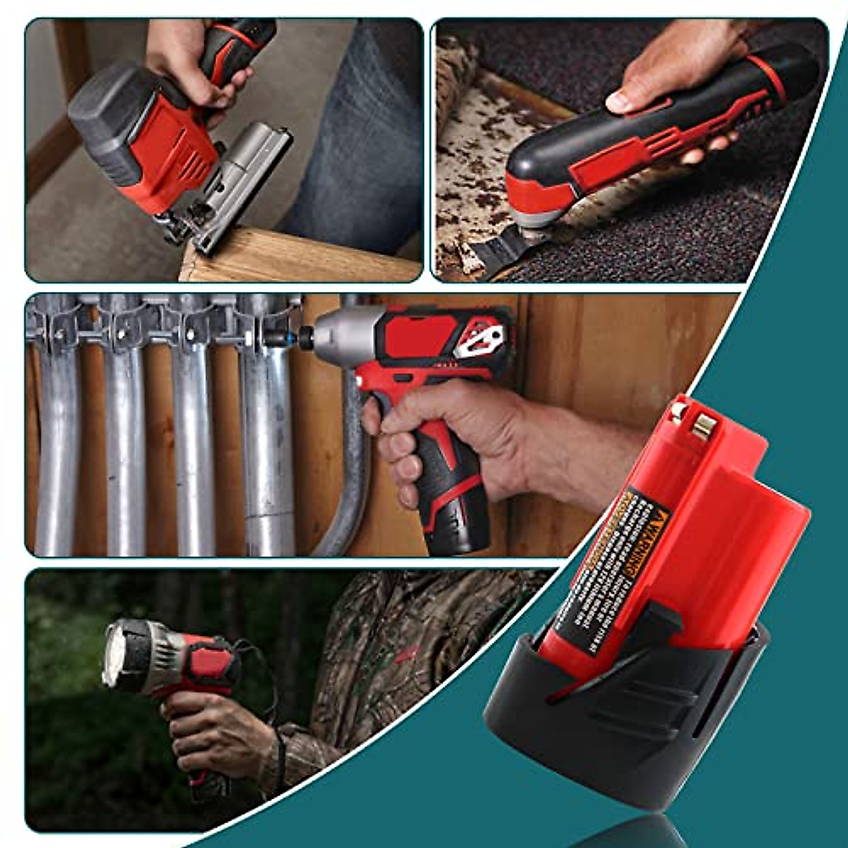 Dosctt 2 Packs 3.0Ah 12V 48-11-2430 Replacement Battery Compatible with Milwaukee M12 Battery Lithium 48-11-2420 48-11-2425 48-11-2401 48-11-2412 48-11-2440 48-11-2460