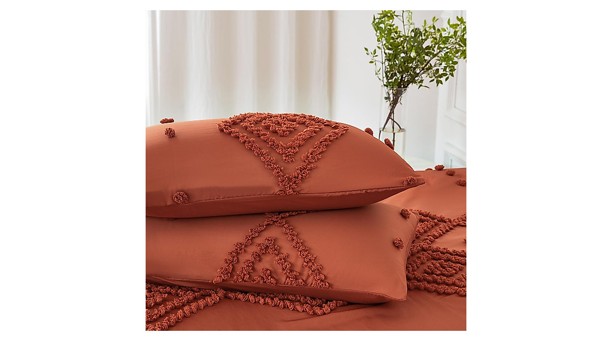 Boho Burnt Orange Queen Comforter Set - PERFEMET