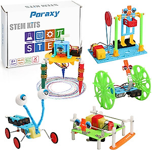 5 Set STEM Kit, Robot Building Kit, STEM Projects for Kids Age 8-12, DIY Electronic Science Experiments Engineering Toys,Gift for Boys and Girls 8 9 10 11 12 Year Old