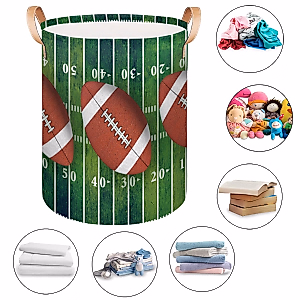Large Laundry Hamper American Football Field Sport,Collapsible Laundry Basket,Dirty Cloth Hamper,Storage Basket Bin for Blankets Dirty Cloth Toy in Laundry Room Living Room Bedroom Colleage Dorm