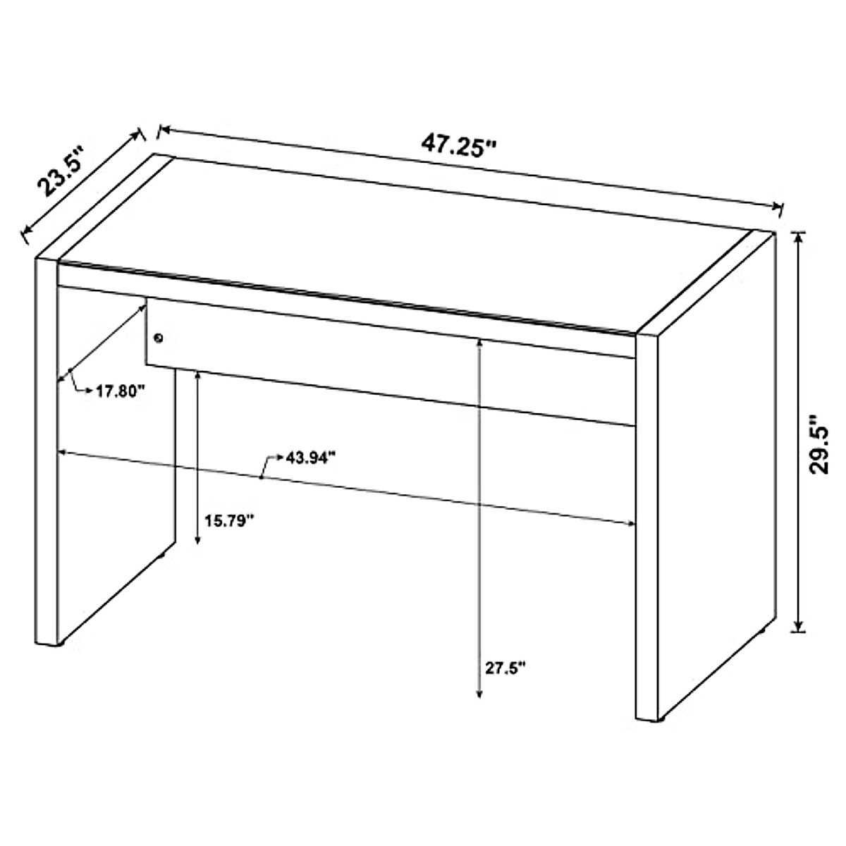 Coaster Furniture Luetta 48-inch Rectangular Aged Walnut Writing Desk 805621