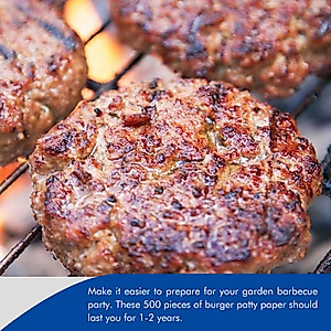 Burger Patty Paper Round 5.5 Inch Set of 500Pcs Non Stick Hamburger Paper Pad for Press Patty Parchment Sheets