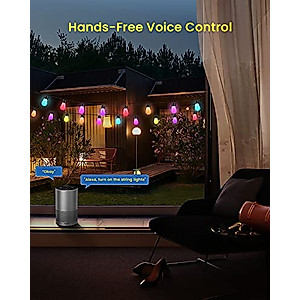 ASAHOM Smart Outdoor String Lights, 45FT Waterproof Dimmable RGB Patio Lights, 15 Shatterproof Multi-Color LED Bulbs, Voice & WiFi APP Control Lights, 30 Scene Modes, Connectable for Party Backyard