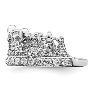 IceCarats 925 Sterling Silver French Fleur De Lis Lily Flower Royal Princess Crown Cubic Zirconia CZ Ring Religious Saint Band Size 7