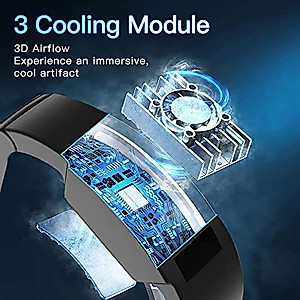 CXLiy Neck Fan, Neck Air Conditioner, 3 Cooling Plates Portable Neck Fan, Hands-Free Around the Personal Fan, Semiconductor Cooling Neck Fan 2 Modes (No Built-in Battery, with 10000mAH Power Bank)