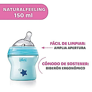 Natural Feeling Chicco Baby Bottle 150ml 0Mesi + Bimbo