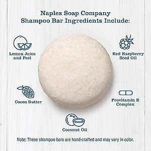 Naples Soap Company Solid Shampoo Bar for All Hair Types – Eco-Friendly, Free of Parabens, Alcohol, Pthalates – Handmade, pH Balanced, Hydrating Haircare, Lasts 50-75 Uses – Fragrance Free, 1.75 oz
