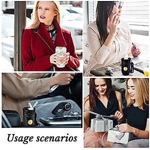 14oz Insulated Travel Tumblers with Lid and Straw, 2 Pack Travel Coffee Mug Stainless Steel Vacuum Thermos Cup, Leak Proof Reusable Cute Coffee Tumbler for Iced and Hot Drinks