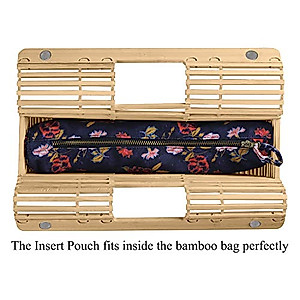 bagish Bamboo Bag Handmade, Semi Circle Boho Basket – Straw Clutch Purse Beach Tote for Women (WITH Insert Pouch) | valentines day gifts for her