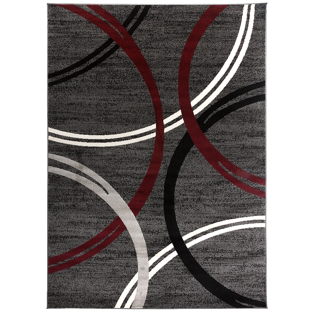 Rugshop Modern Wavy Circles Design Area Rug 7' 10" x 10'2" Red