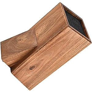 DOITOOL 1pc wooden holder kitchen holder slot holder holder rack Block rack Small Block storage rack Wooden Stand Divide the universal