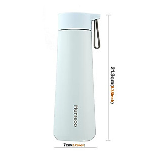 Murmioo Stainless Steel Insulated Thermos, Sports Water Bottle, Double Wall Vacuum Thermos Flask，Keep Hot and Cold，BPA Free, Suitable for Cycling, Camping and Office 14oz/420ml (White)
