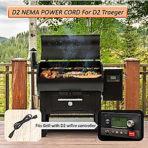 WAITCOOK 120V Nema Power Cord Replacement Parts KIT0257 for Traeger Pro 575/780,Ironwood 650/850 Wood Pellet Grills,8 Feet,Black…