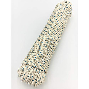GREAT WHITE BLUTRACE® SASH Cord #10 Made in USA, 5/16" x 100ft. Hank, Cotton Tie Down Camping, Clothesline, Rigging, Crafts, Theatre, Window Replacement Entertainment Spot Cord DIY Home Improvement