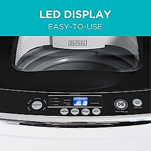 Portable Laundry Washing Machine by BLACK+DECKER, Compact Pulsator Washer for Clothes.9 Cubic ft. Tub, White, BPWM09W & BLACK+DECKER BCED26 Portable Dryer, Small, 4 Modes, White