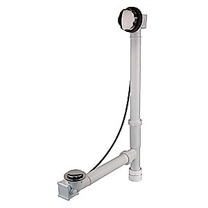 Everbilt Cable Drive 1-1/2 in. White Poly Pipe Bath Waste and Overflow Drain in Chrome
