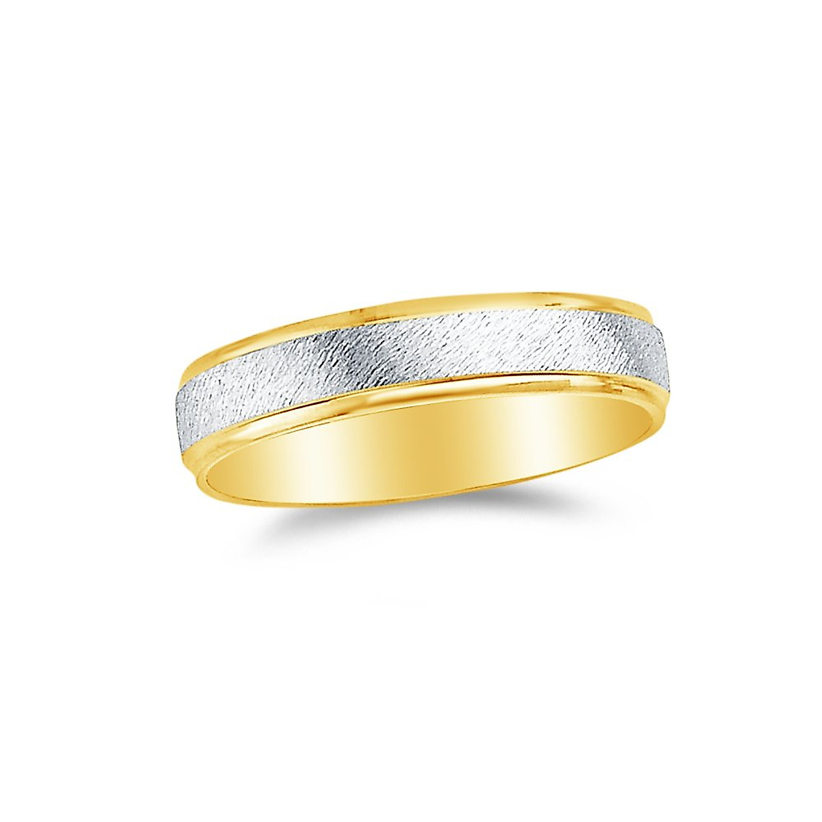 Sonia Jewels Size - 6-14k Two Toned Gold 4mm Ladies Wedding Band Ring