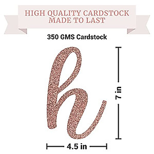 Pre-Strung Happy Birthday Banner - NO DIY - Rose Gold Glitter Birthday Banner in Script - Pre-Strung Garland on 6 ft Strands - Rose Gold Birthday Party Decorations & Decor. Did we mention no DIY?