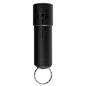 POLICE MAGNUM Pepper Spray Spin Top- SMALL & COMPACT Keychain for Security Protection- 1/2oz Black