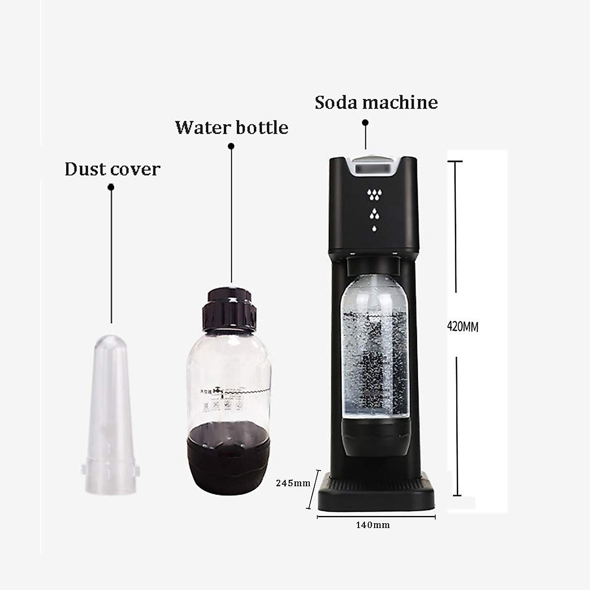 LTLWSH Sparkling Water Maker,Carbonator Set/Carbonated Water Set incl. 2 Carbonator Bottles Soda Aker for Carbonated Tap Water at the Push of a Button Sparkling Water Dispenser