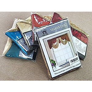 GOHD Valarie Fancy Window Valance. 54 x 18. Taffeta Fabric with Soft Satin Swag. Add Some Royal luxruy Accent to Your Home. (Grey)