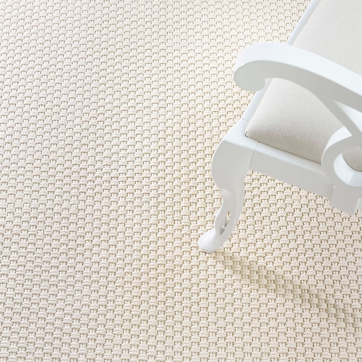 Dash and Albert Rope Indoor/Outdoor Area Rug - 2.5' x 12' Runner Ivory Solid Handwoven Accent Rug - Durable, Fade Resistant, Washable, High Traffic Friendly