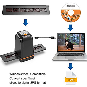 DIGITNOW 135 Film Slide Scanner Converts Negative,Slide&Film to Digital Photo,Supports MAC/Windows XP/Vista/ 7/8/10