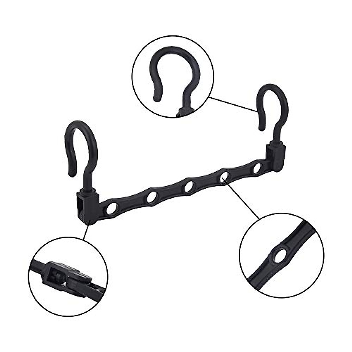 Black Space Saving Hangers,20pcs Closet Organizers and Storage,Magic Hangers Space Savers Bedroom for Clothes