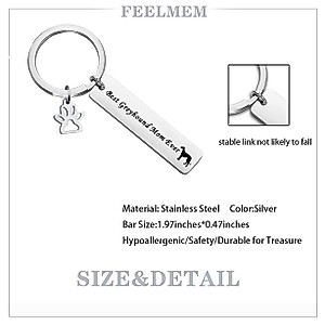 FEELMEM Dog Lover Gift Greyhound Mom Gift Best Greyhound Mom Ever Keychain Gift for Greyhound Owner Dog Mom Fur Mama Gift
