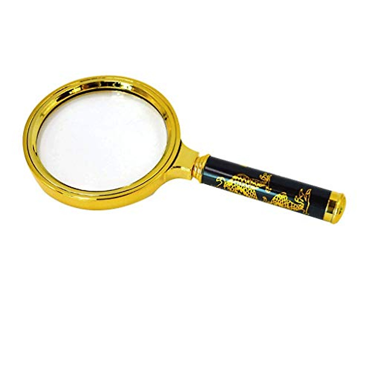 SFMZCM Magnifying Glass Handheld Old Man Reading Professional Reading Metal Dragon Handle Optical high-Definition Jewelry Identification