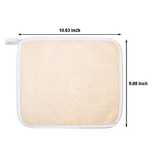 10 Packs Exfoliating Face and Body Wash Cloths Towel Weave Soft Bath Cloth Exfoliating Scrub Cloth Massage Bath Cloth for Women and Men (White Edge)