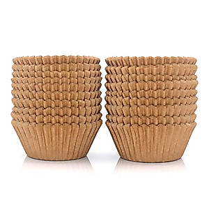 STARUBY Cupcake Liners Unbleached Muffin Liners Greaseproof Paper Baking Cups Natural Paper Cupcake Liners Standard Size Cup for Baking Muffin and Cupcake, Natural Color,300 PCS