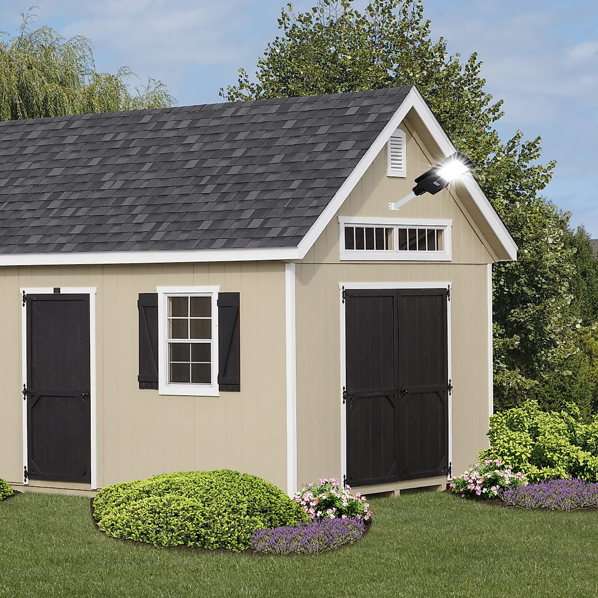 300W Solar Flood Light with Remote Control, Motion Sensor Dusk to Dawn Solar Security Flood Lights, IP67 Waterproof Dimmable Outdoor Street Lighting for Parking Lot, Garden, Yard, Driveway, Patio