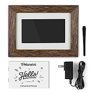 Aluratek 7" Distressed Wood Digital Photo Frame, Auto Slideshow Feature, USB/SD/SDHC Supported, Built-in Clock & Calendar, Easy Setup, Non-WiFi