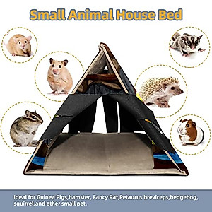 Turtle Underground, Guinea Pig Bed Washable Small Animal Hideout, Hamster Cage Accessories for Gerbils Chipmunks Squirrels Hedgehogs Guinea Pigs