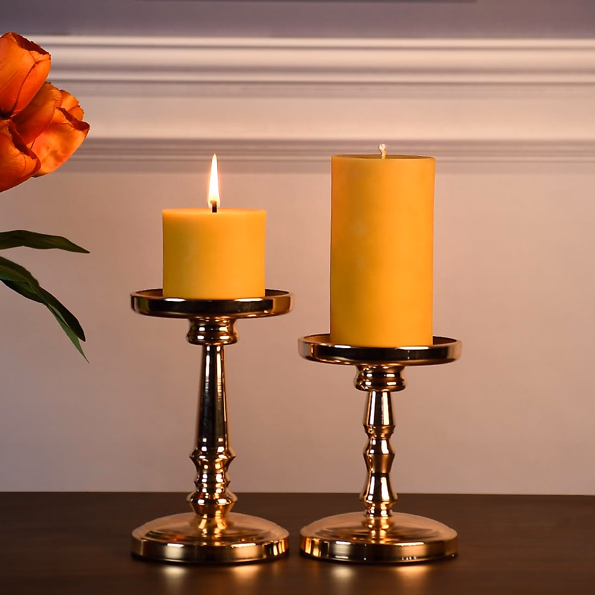 Natural Beeswax Pillar Candle, Large Beeswax Candle for Home Spa Yoga, Yellow Raw (3 x 6'')