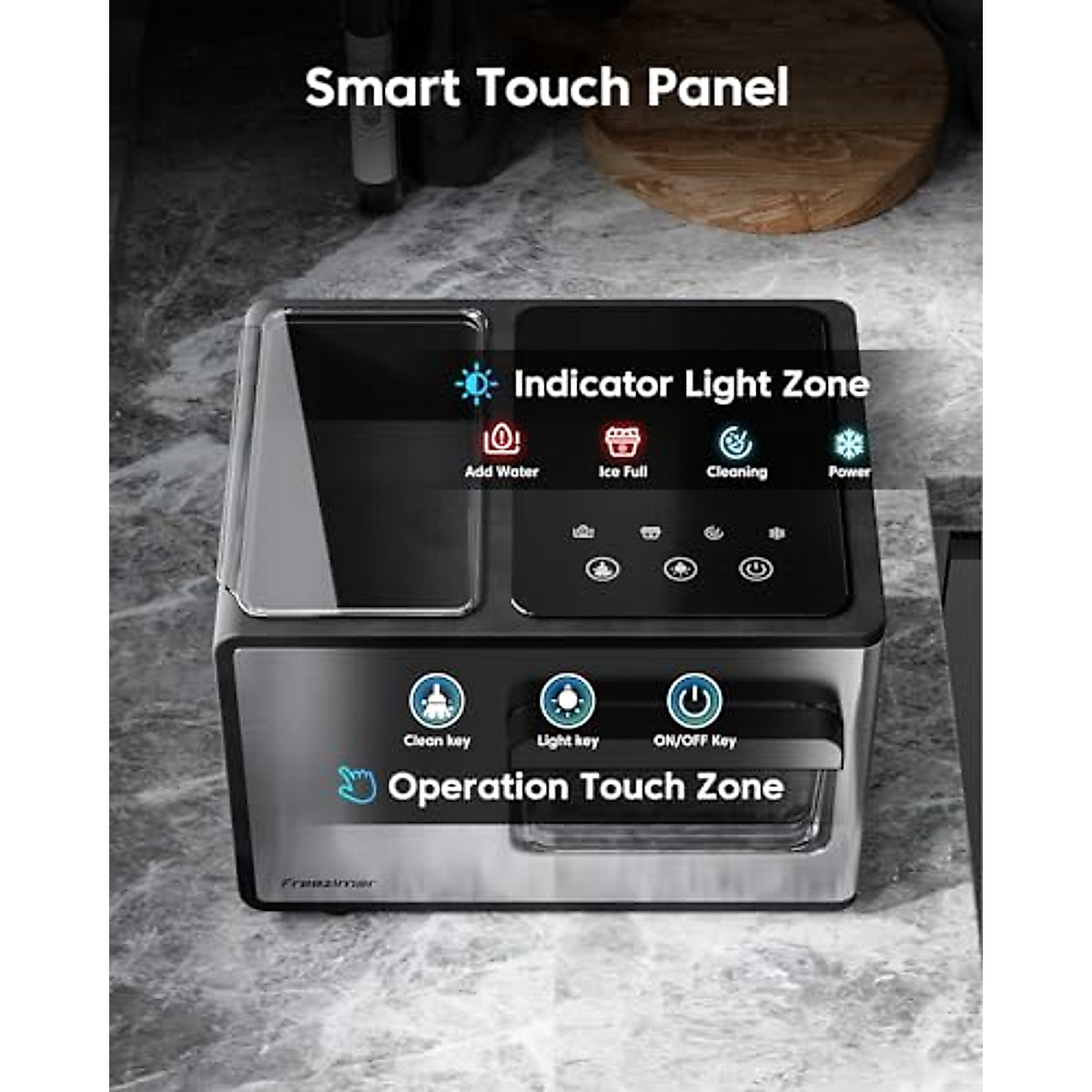 Freezimer Dreamice X3 | Nugget Ice Maker Machine Countertop Sonic Ice Kid Friendly | Pebble Ice Maker Chewable Soft Ice | Self Cleaning | 40lbs/24h